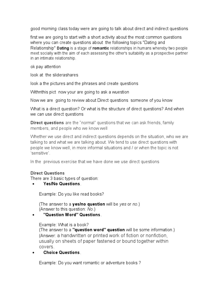 Direct Questions | PDF