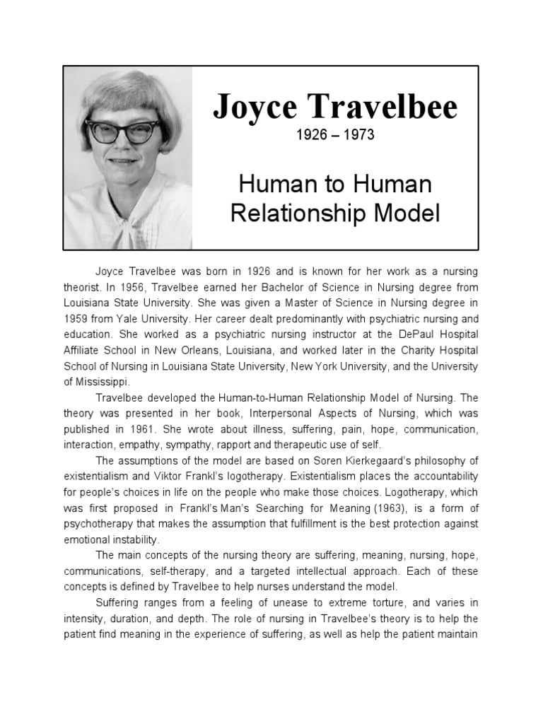 Joyce Travelbee: Human To Human Relationship Model | PDF | Sympathy ...