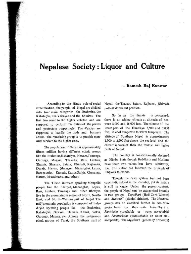 Alcohol in Nepal Ancient - Nepal - 81 - 01 | PDF