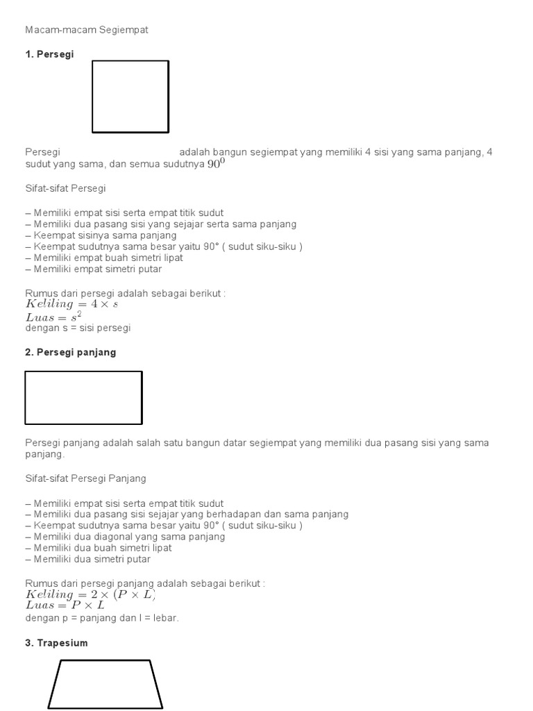 Macam Macam Segiempat | PDF | Griya & Taman