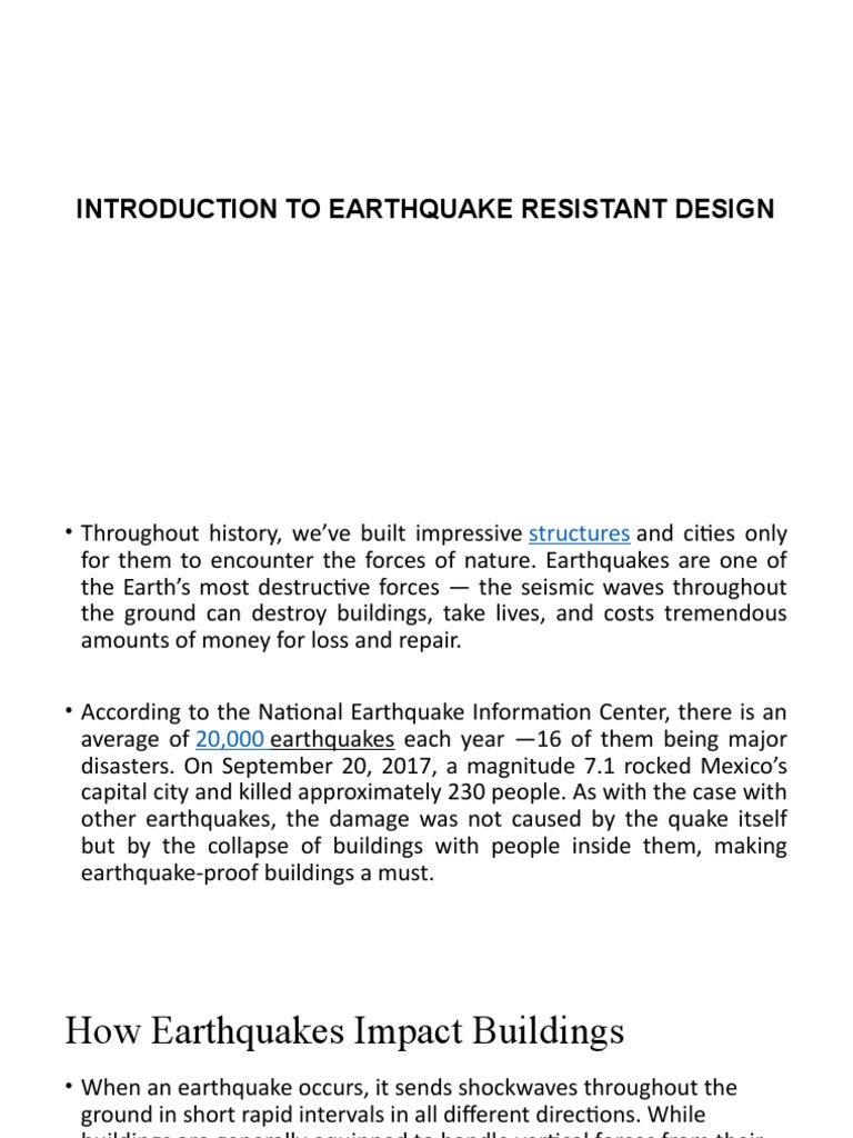 Earthquake-Resistant Building Design | PDF