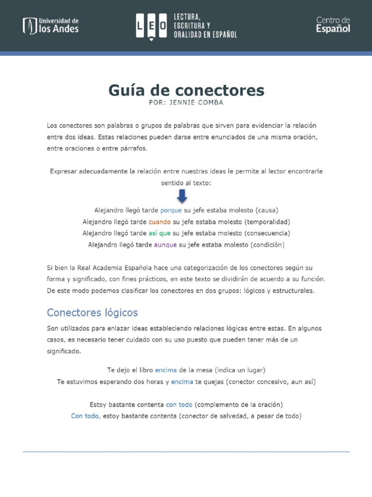 Guía de Conectores Lógicos PDF | PDF