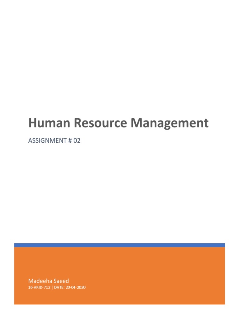 Human Resource Management: Assignment # 02 | PDF | Human Resources ...