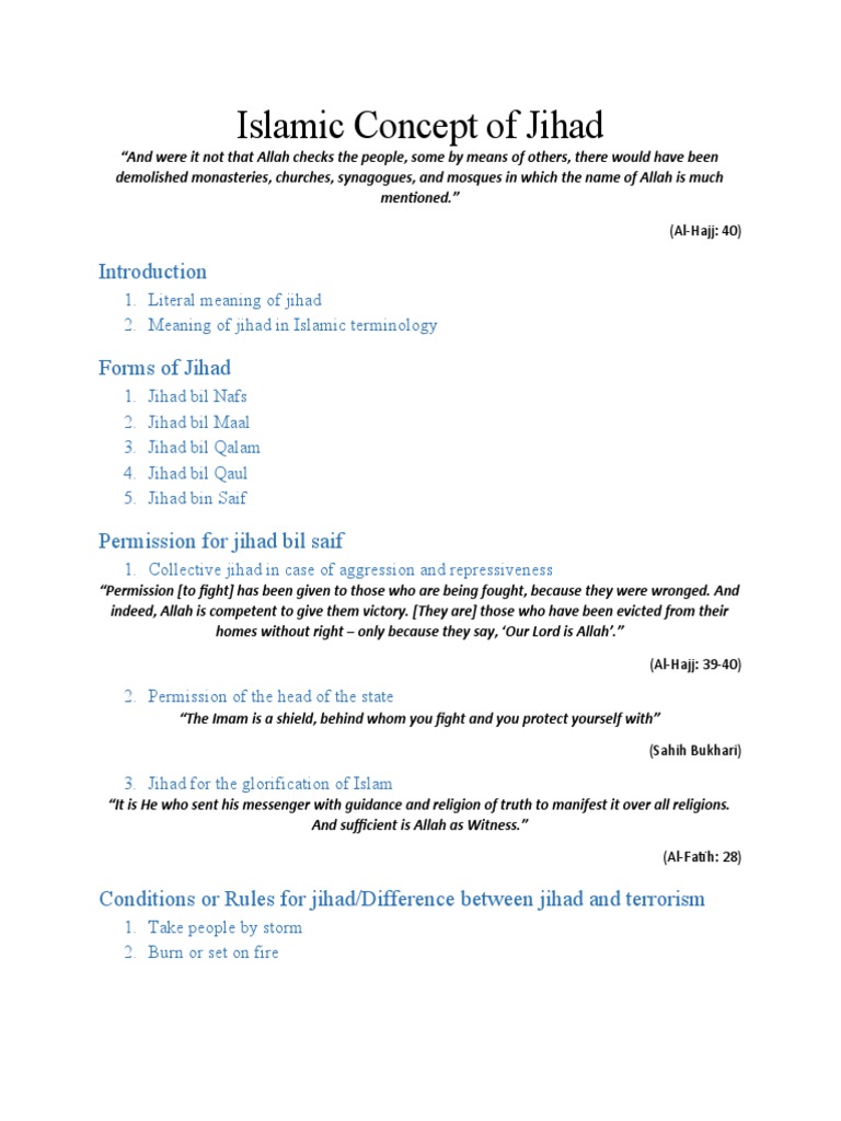 Islamic Concept of Jihad | PDF | Jihad | Abrahamic Religions