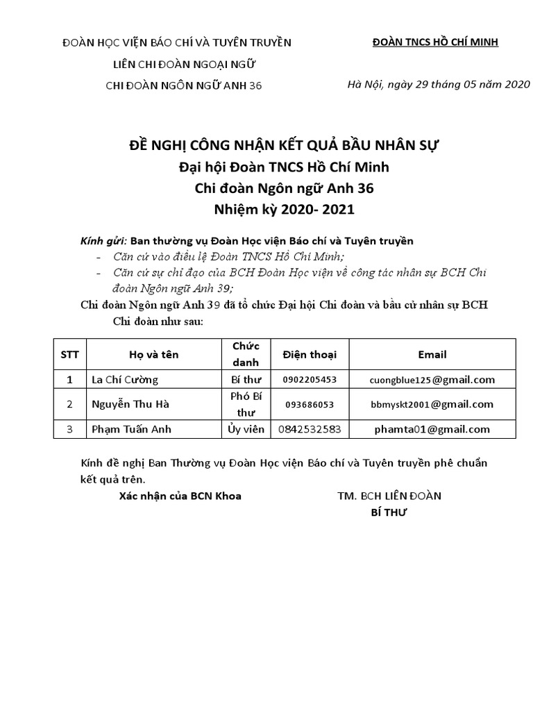 ĐỀ NGHỊ CÔNG NHẬN KẾT QUẢ K39 | PDF