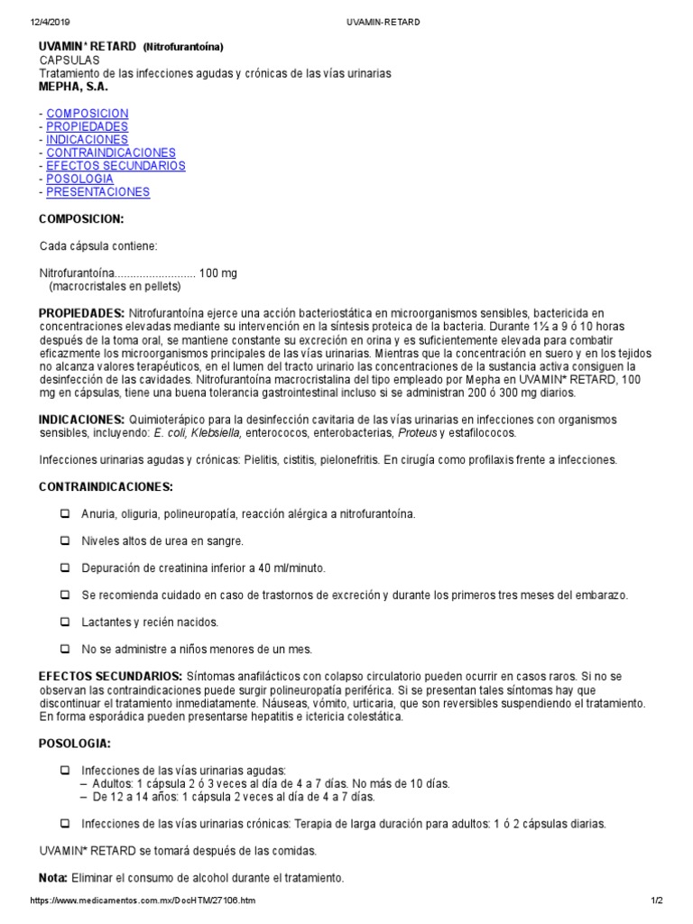 Uvamin Retard | PDF | Especialidades Medicas | Medicina CLINICA