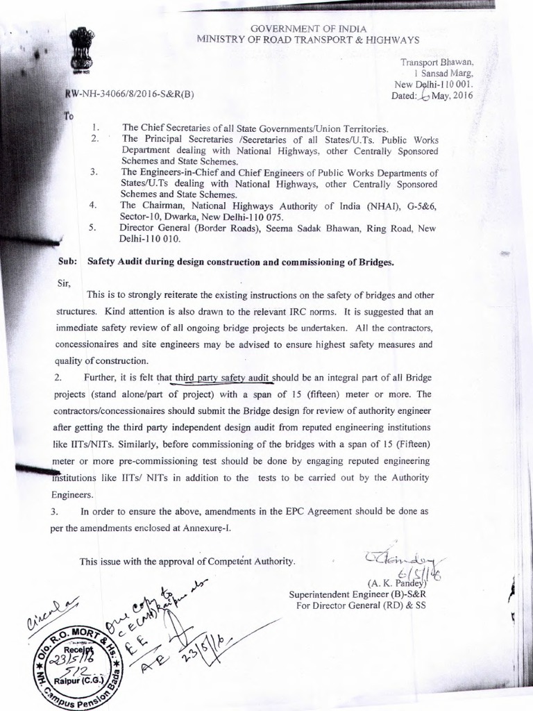 MoRTH Circular - Proof Checking PDF | PDF