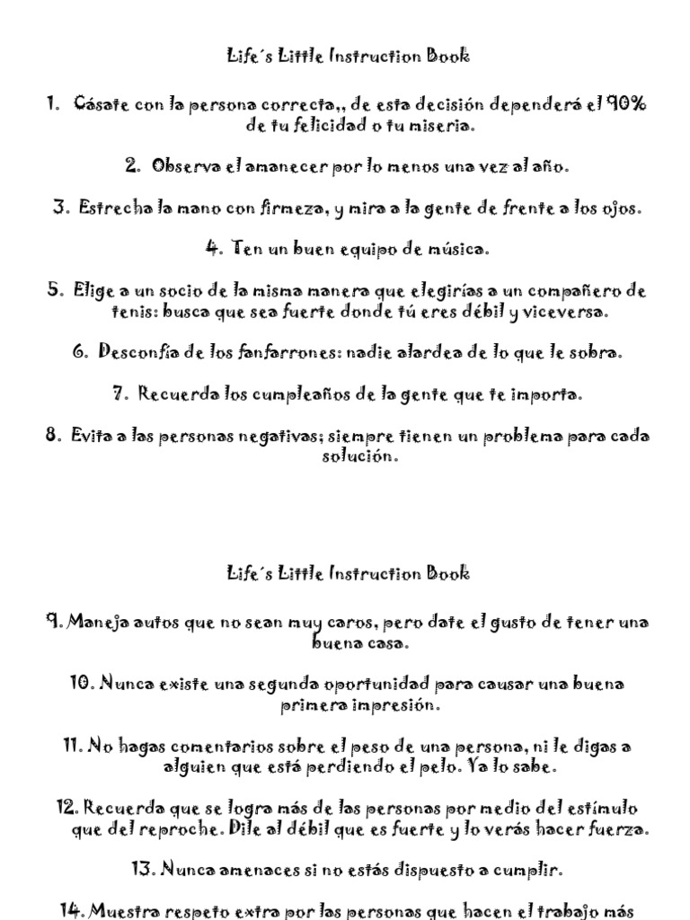 Life S Little Instruction Book | PDF