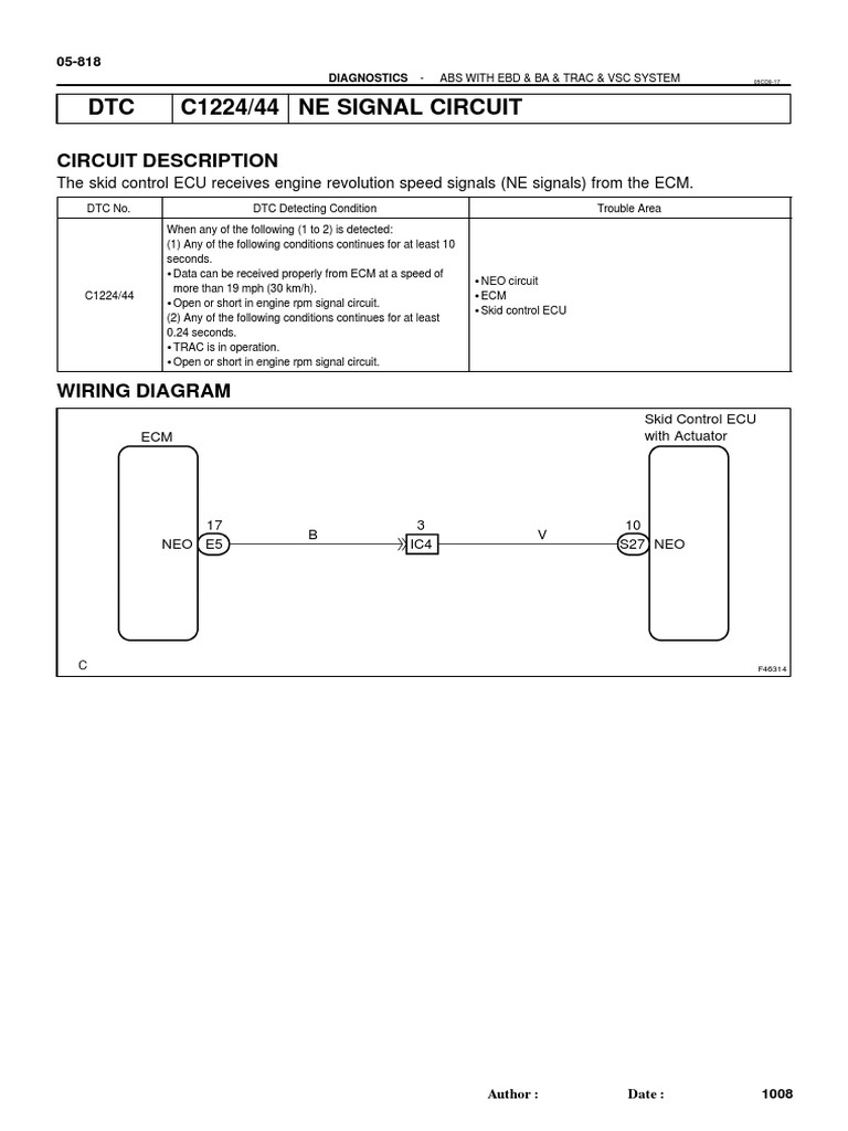 DTC C1224/44 Ne Signal Circuit | PDF | Electronic Engineering | Electronics