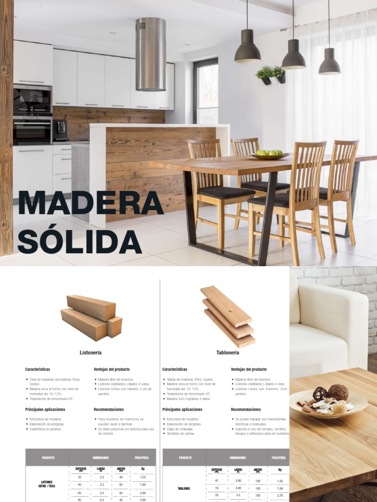 EDIMCA Catalogo Madera-Solida | PDF | Materiales biodegradables | Madera
