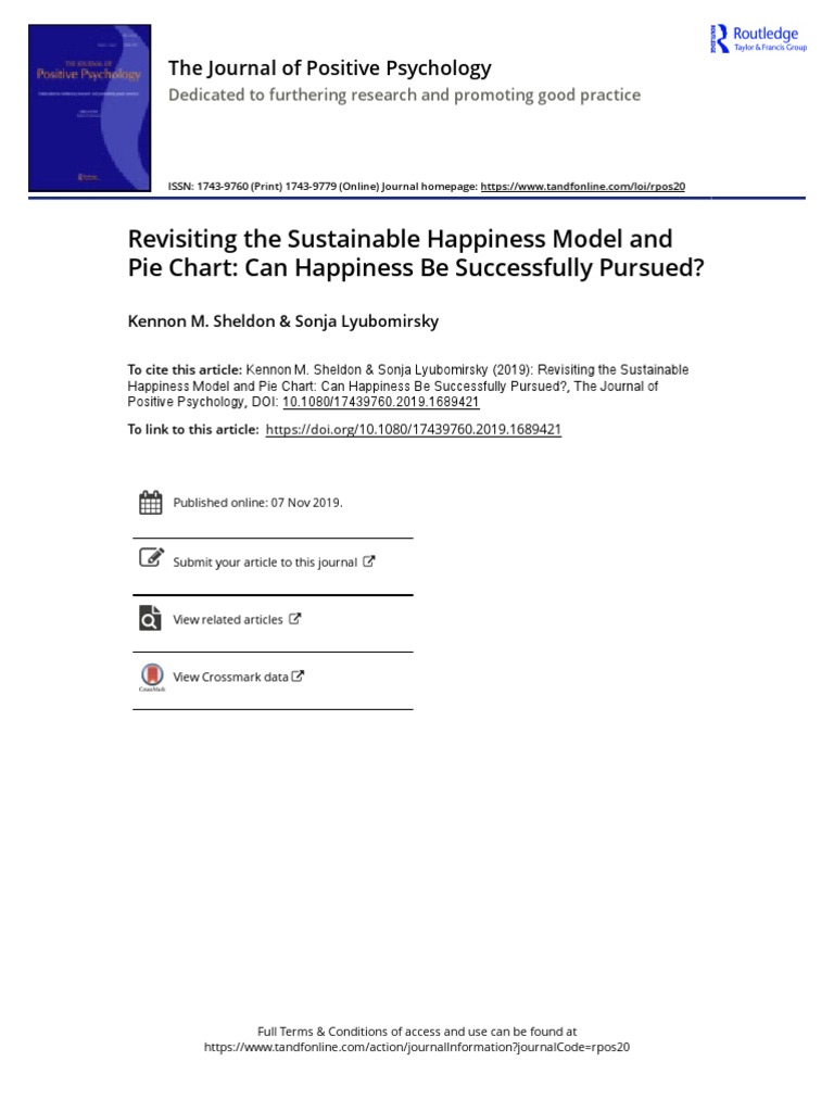Revisiting The Sustainable Happiness Model and Pie Chart: Can Happiness ...