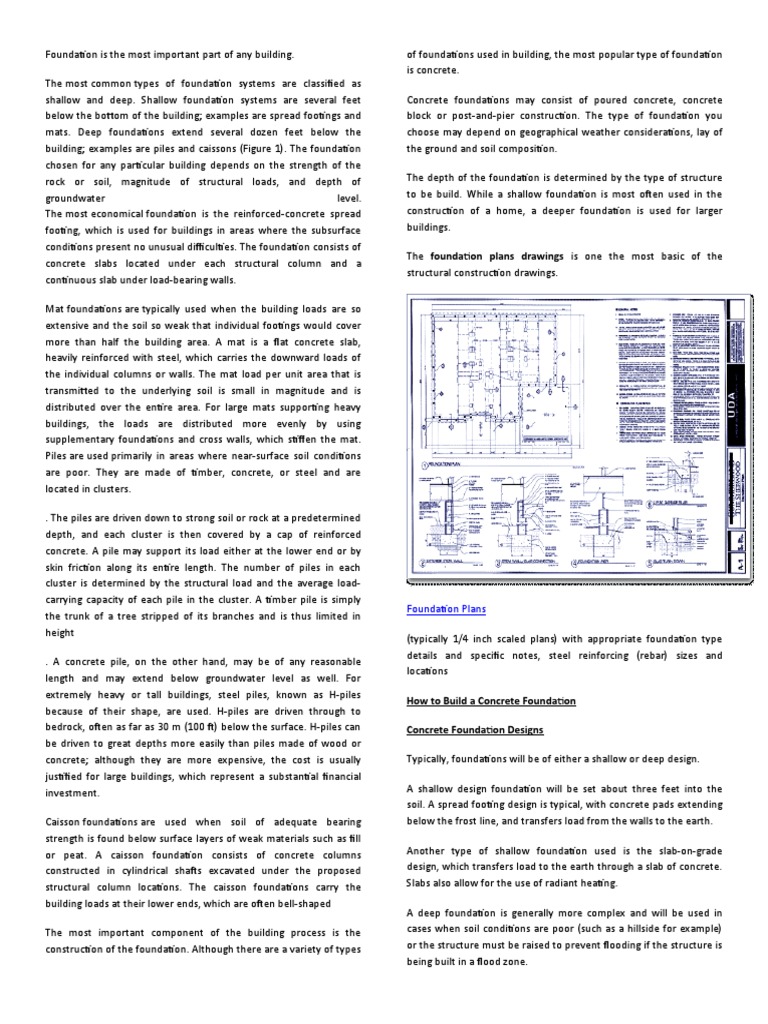 Foundation Plans: How To Build A Concrete Foundation Concrete ...