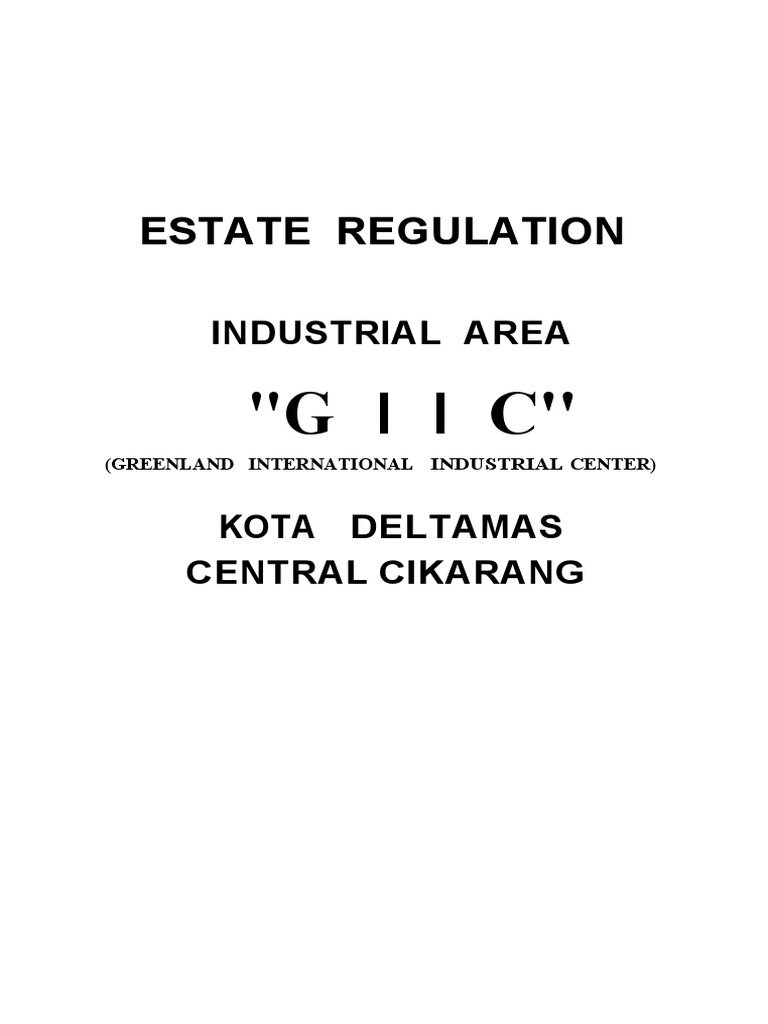 GIIC Estate Regulation Overview | PDF | Parking | Road