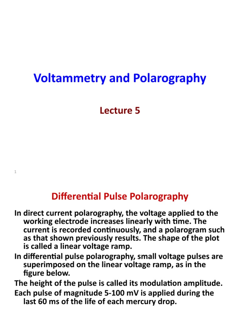 Voltammetry And Polarography Pdf – AJIV
