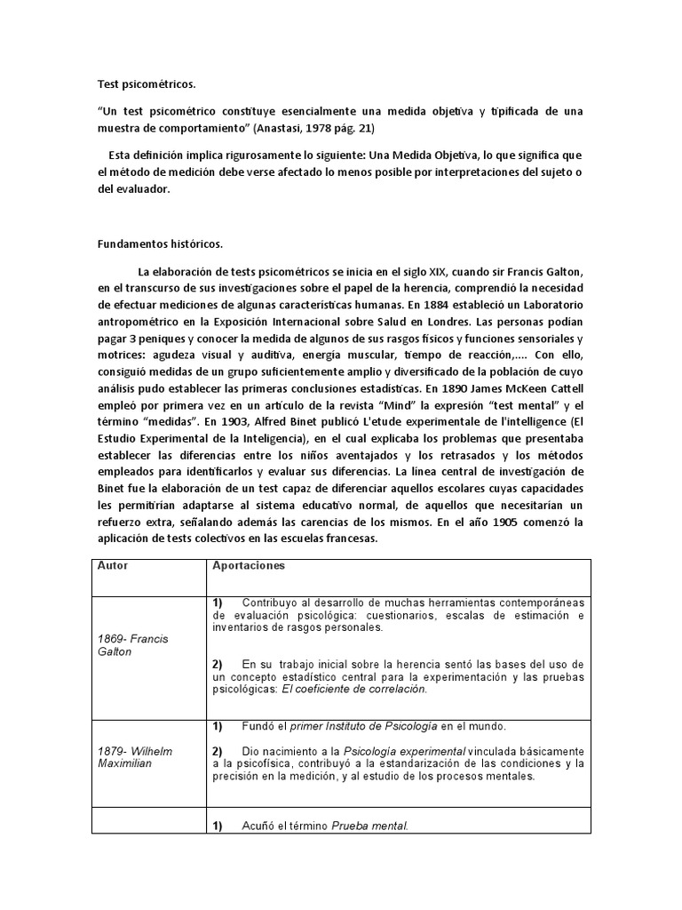 Test Psicométricos | PDF | Inteligencia | Validez (Estadísticas)