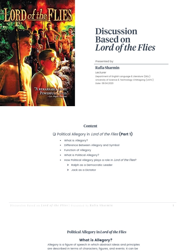 Discussion On Lord of The Flies 3 | PDF | Allegory