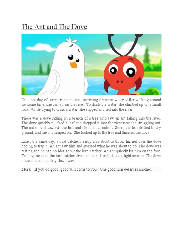 A Tale Of Gratitude How An Ant Repaid A Dove S Kindness Pdf