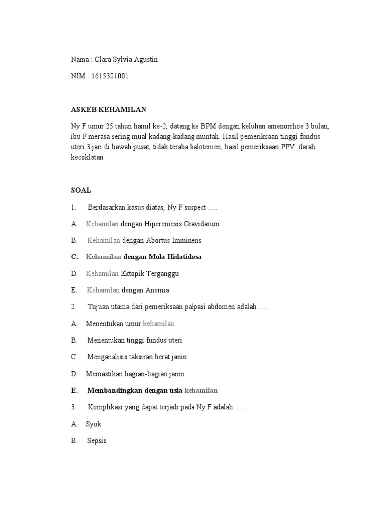 Contoh Soal Ukom | PDF