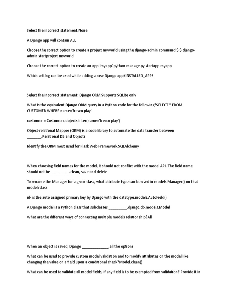 Django Object Relational Mapper Pdf Object Relational Mapping