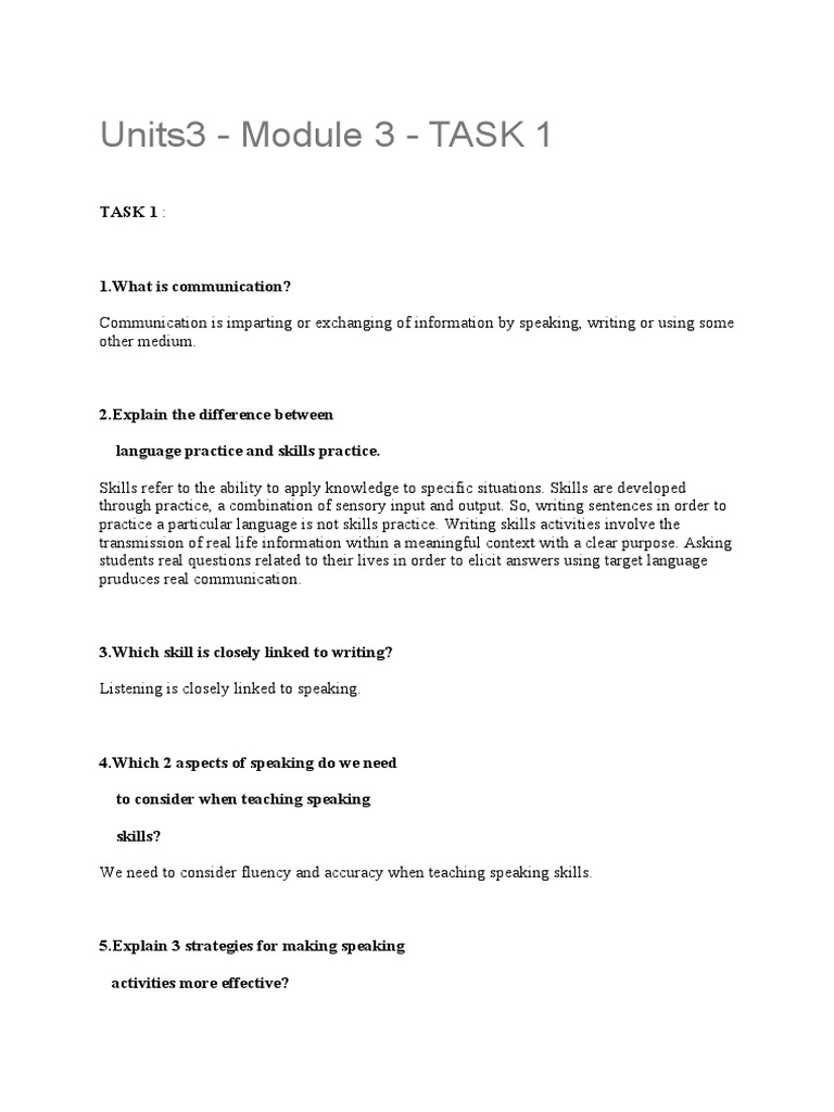 Units3 - Module 3 - TASK 1 | PDF | Information | Question