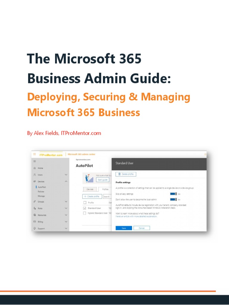 The Microsoft 365 Business Admin Guide Pdf Office 365 Windows 10
