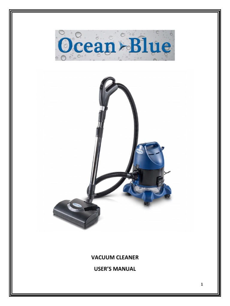 OceanBlue Vacuum Cleaner User Manual | PDF | Vacuum Cleaner | Ac Power ...