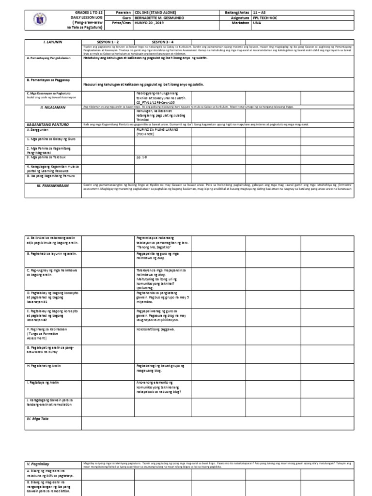 DLL FPL Tech-Voc | PDF