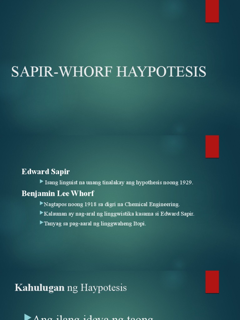 Sapir-Whorf Haypotesis | PDF