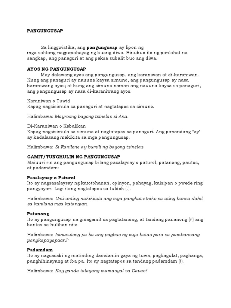 Pangungusap | PDF