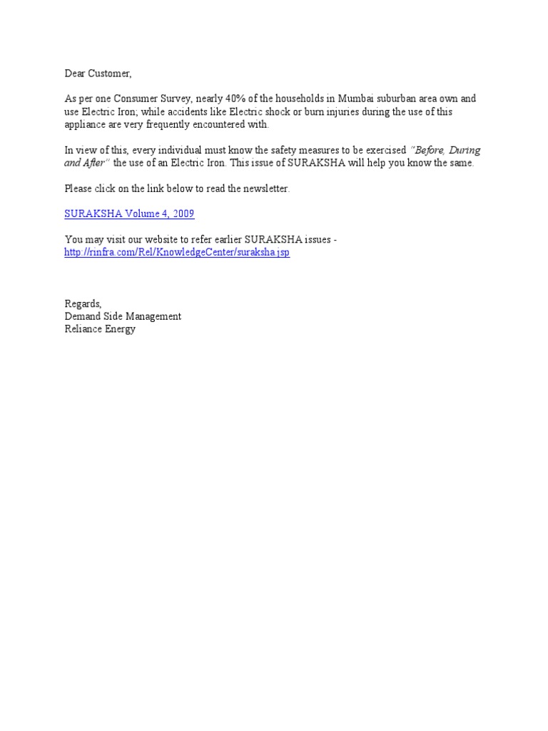 Electric Iron Safety Precautions | PDF | Business | Technology ...