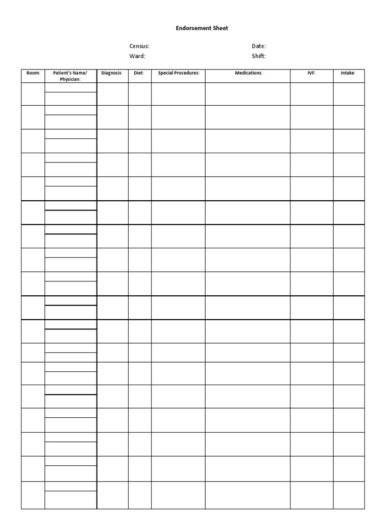 Endorsement Sheet PDF | PDF
