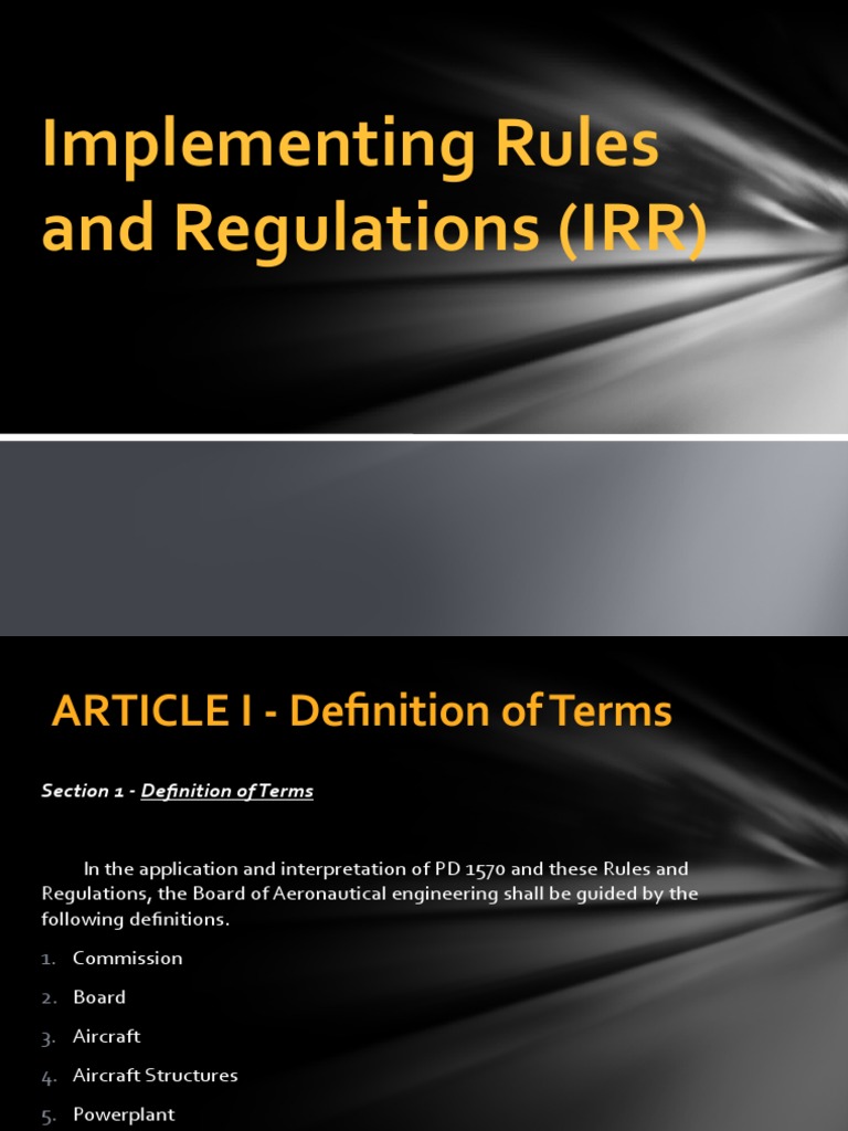 Implementing Rules and Regulations (IRR) | PDF | Engineer | Licensure
