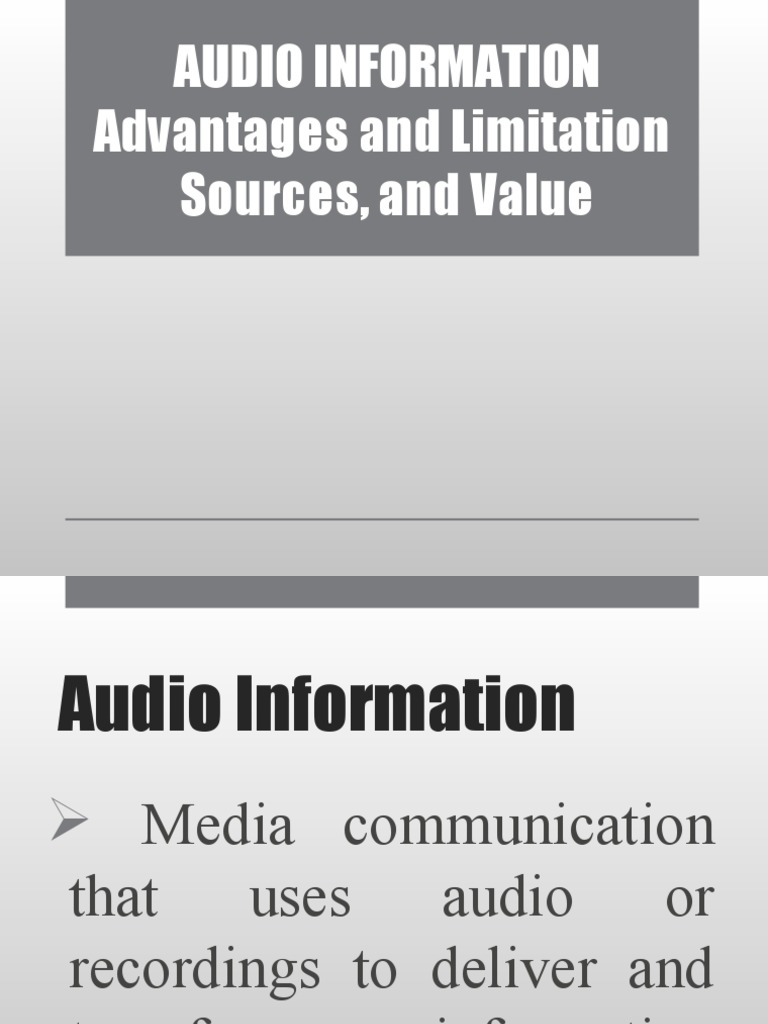 Advantages and Limitation, Value | PDF