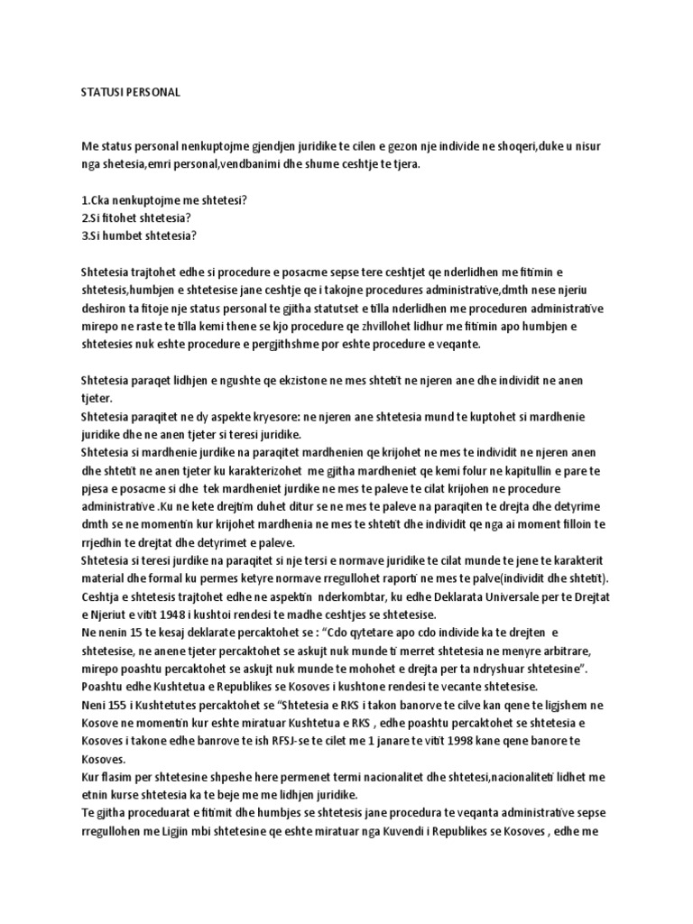 Statusi Personal | PDF