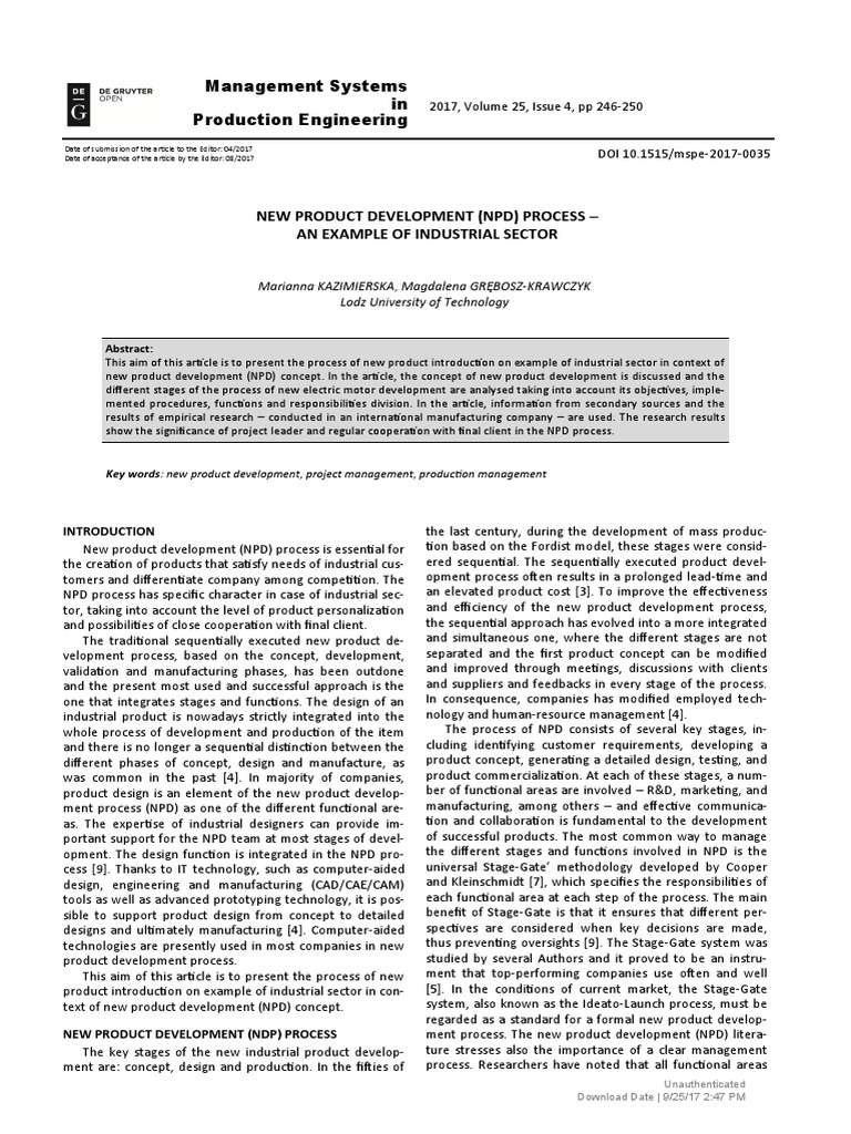 NPD Procedure PDF | PDF | New Product Development | Project Management