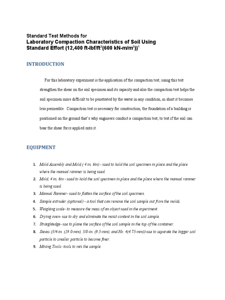 ASTM D 698 (LImeLight) | Download Free PDF | Soil | Building Engineering