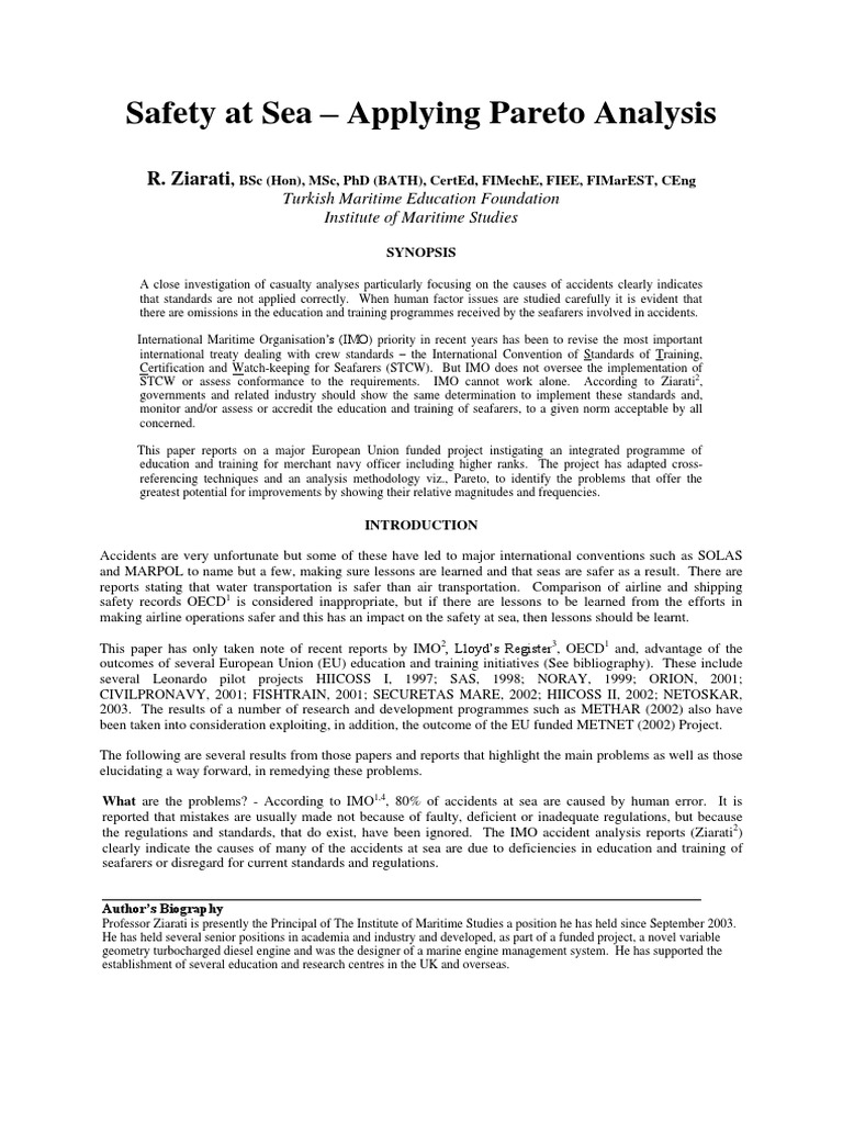 Applying Pareto Analysis to Identify Root Causes of Shipping Accidents ...