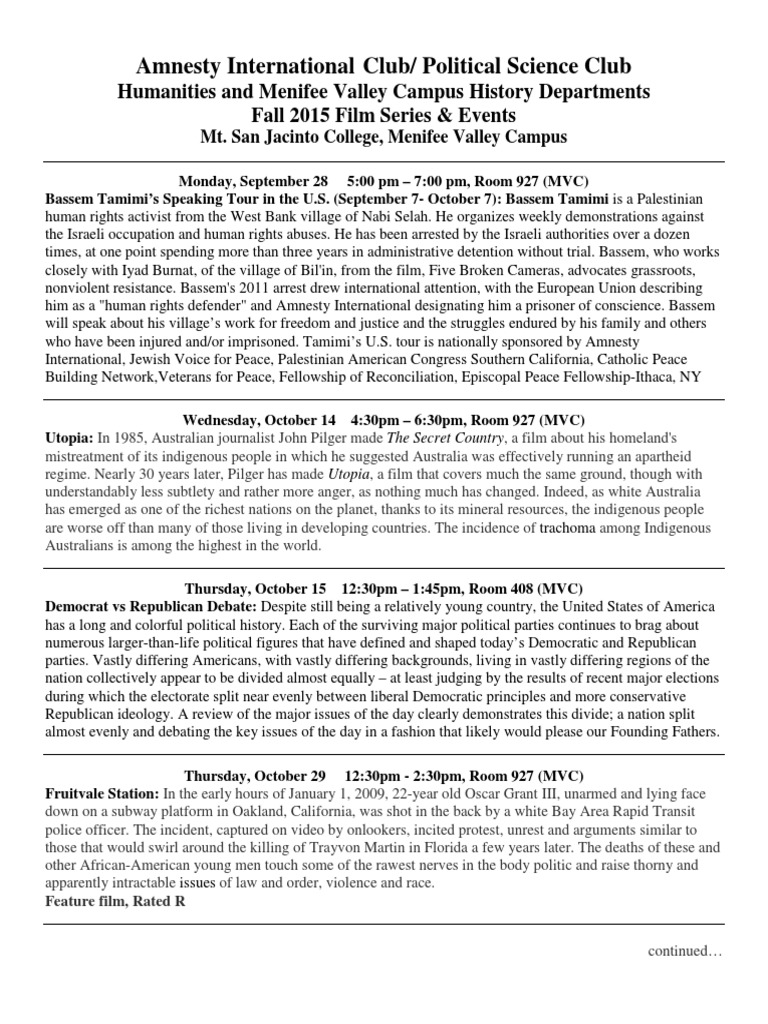 Amnesty International Club/ Political Science Club | PDF | Public ...