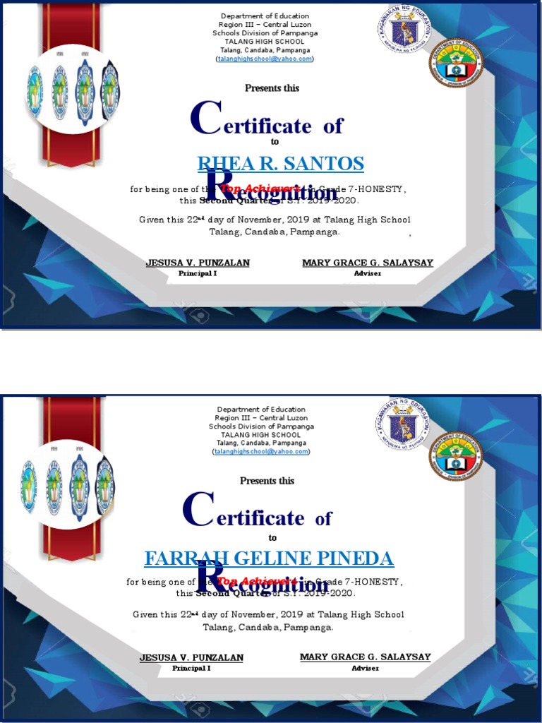 Q2 - Certificate (Perfect Attendance) | PDF