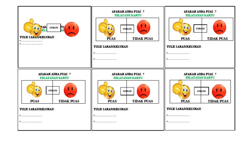 Kotak Saran Puas Tidak Puas | PDF