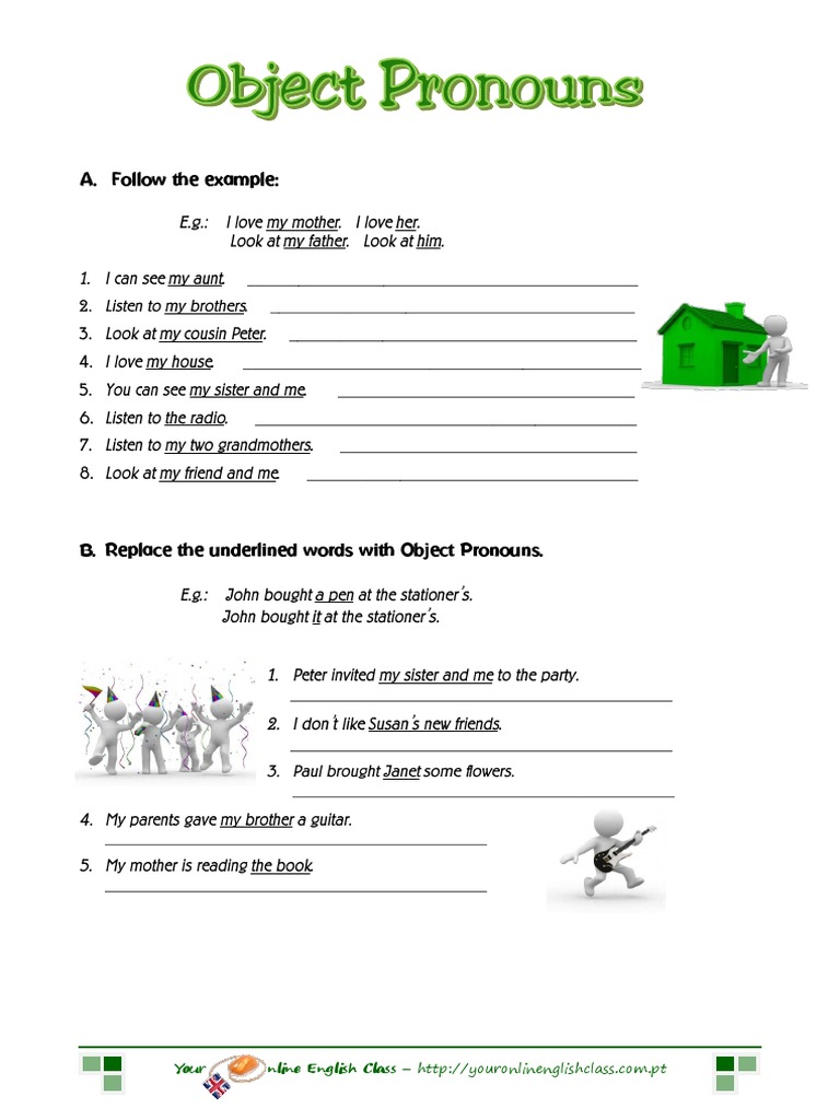 English Object Pronouns Exercises | PDF