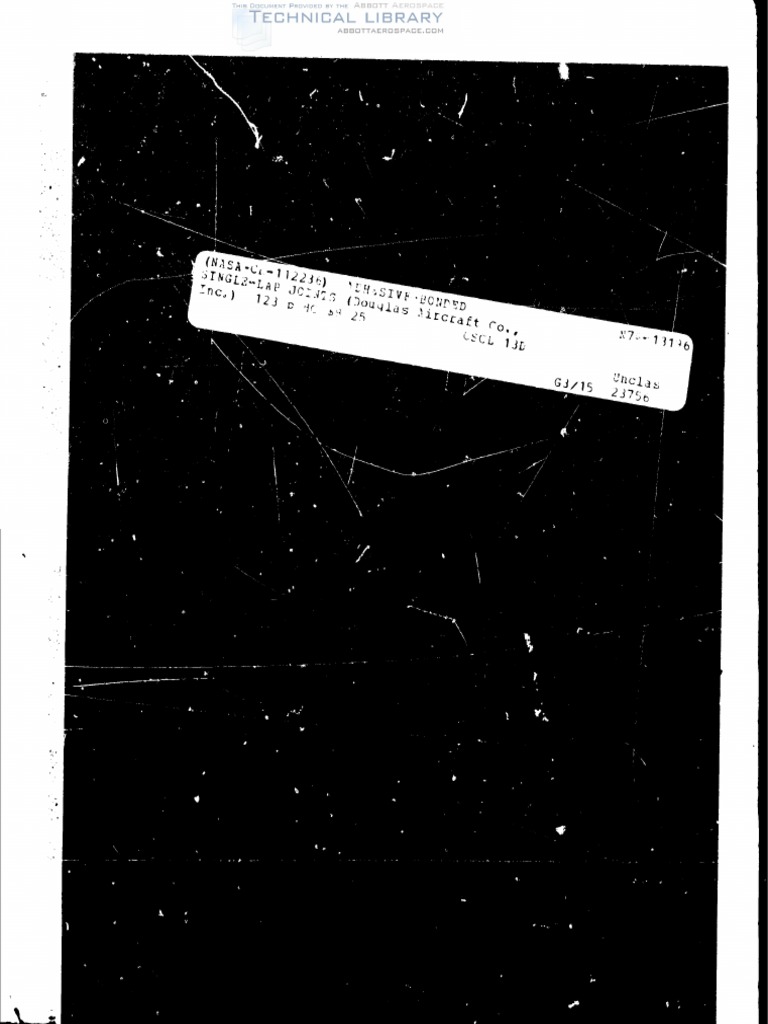 NASA-CR-112236 Adhesive Bonded Single Lap Joints | PDF | Strength Of ...