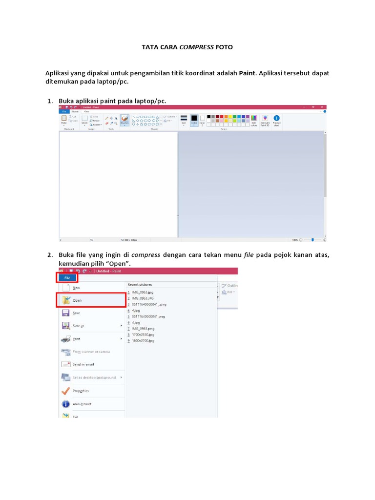 Tata Cara Merubah Ukuran File JPG Di Bawah 200 KB | PDF