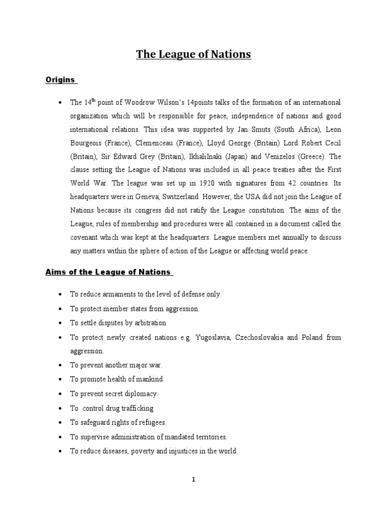3.the League of Nations | Download Free PDF | League Of Nations ...