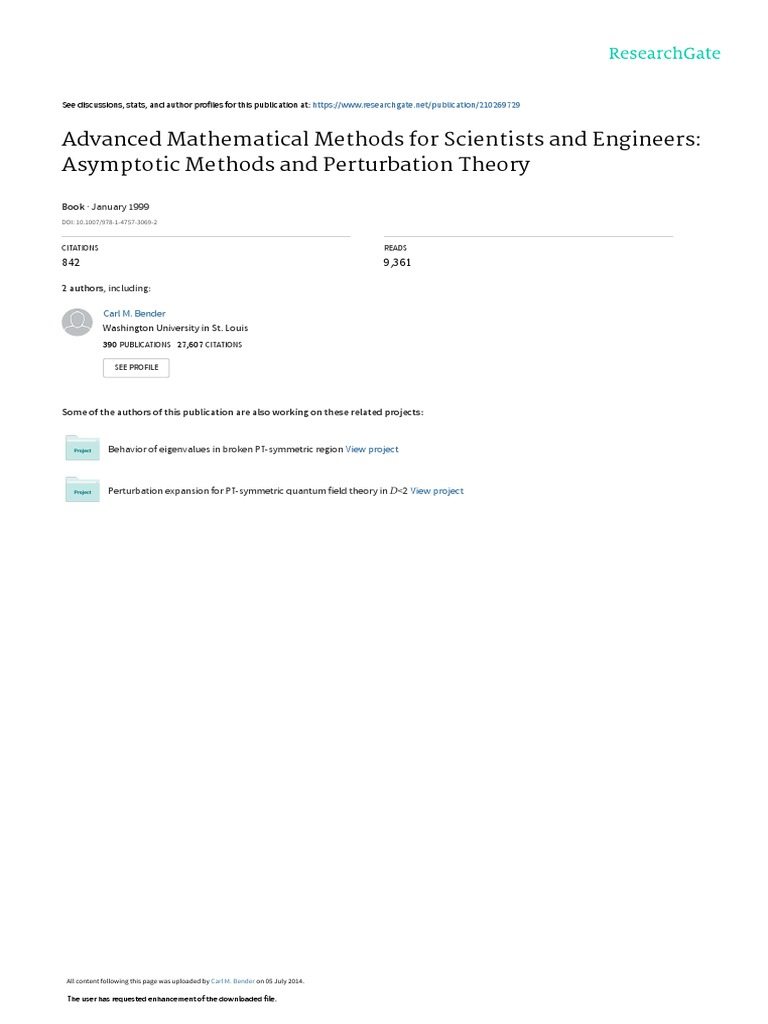 Advanced Mathematical Methods For Scientists and E | PDF | Ordinary Differential Equation ...