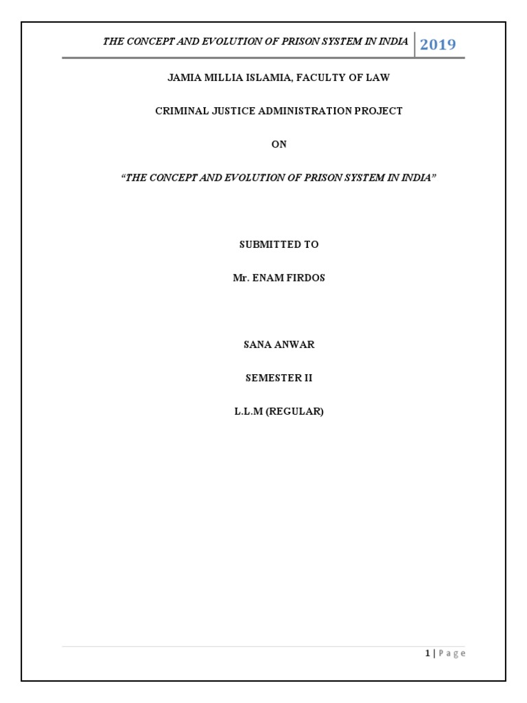 The Concept and Evolution of Prison System in India | PDF | Punishments ...