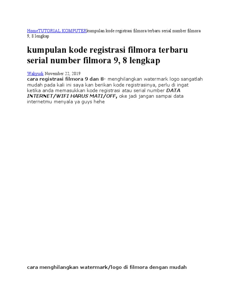 Kode Filmora | PDF