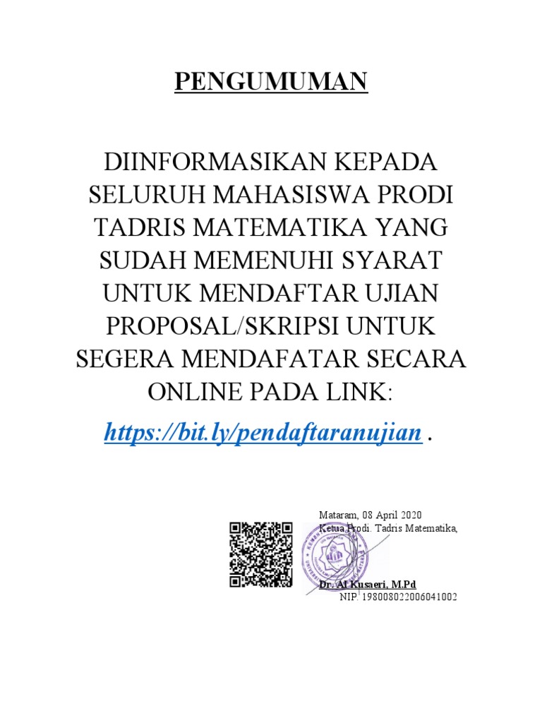 Contoh Pengumuman | PDF