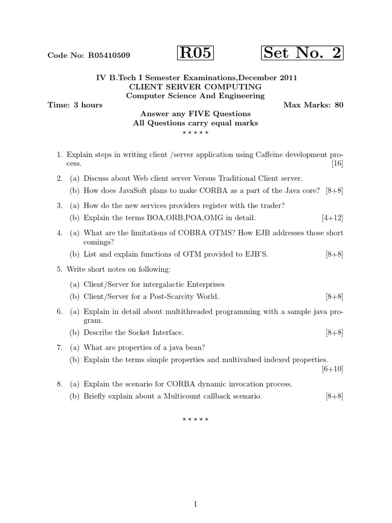 R05410509 Clientservercomputing | PDF | Common Object Request Broker ...