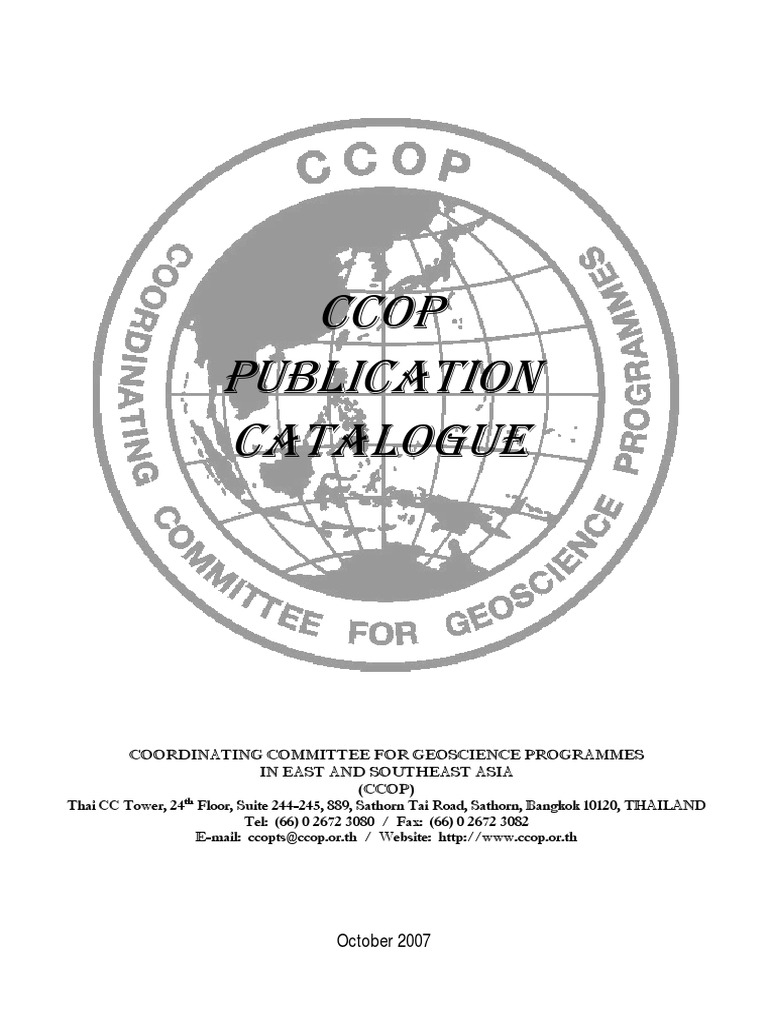 Ccop Publication Catalogue: Coordinating Committee For Geoscience ...